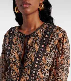 MARANT ETOILE Gayle Printed Cotton Voile Blouse