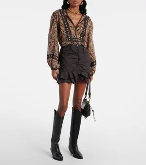 MARANT ETOILE Gayle Printed Cotton Voile Blouse