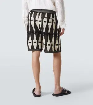 Commas Ritual Knitted Jacquard Shorts - Black