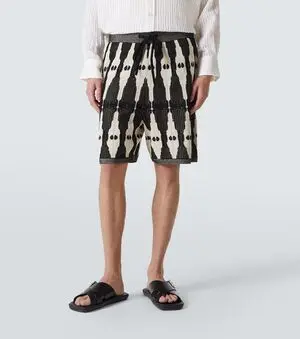Commas Ritual Knitted Jacquard Shorts - Black