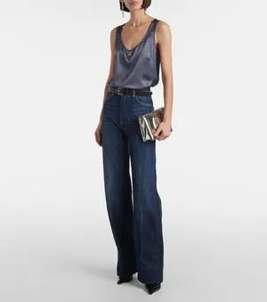 Dolce & Gabbana Silk-blend Top - Grey