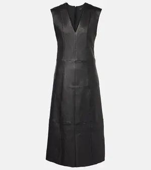 JOSEPH Kosma Leather Midi Dress - Black