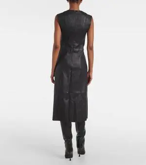 JOSEPH Kosma Leather Midi Dress