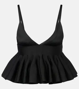 Alaïa Godet Bra Top - Black