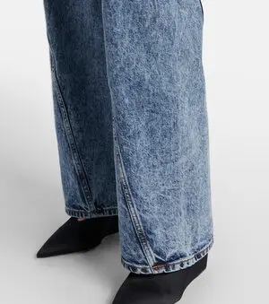 Alaïa Twisted Low-rise Wide-leg Jeans