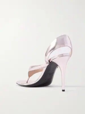 Alaïa Mirrored-leather Stiletto Sandals - Silver