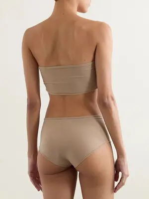 Alaïa Stretch-jersey Bandeau Bra And Briefs Set - Brown