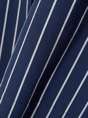 Brunello Cucinelli Striped Cotton And Silk-blend Twill Wide-leg Trousers