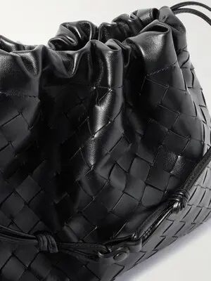 Bottega Veneta Medium Intrecciato Leather Clutch - Black