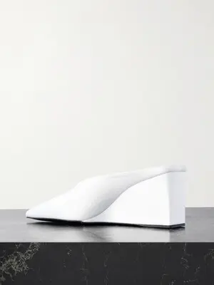 Alaïa Satin Point-toe Wedge Mules - White