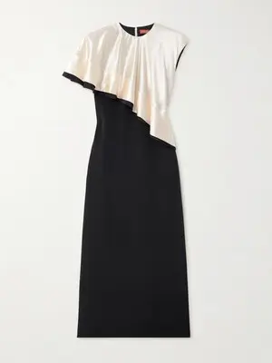 Altuzarra Topolino Layered Silk-satin Midi Dress - Black