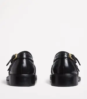 Sandro Leather Mary Jane Derby Shoes With Buckles - Black