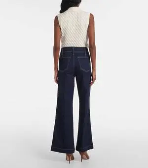 FRAME The Seamed Wide High-rise Jeans