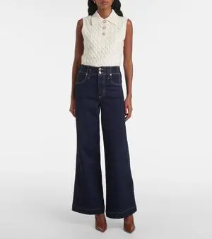 FRAME The Seamed Wide High-rise Jeans