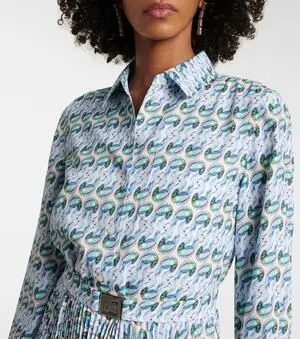 Tory Burch Printed Twill Midi Shirt Dress