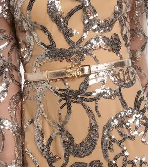 Elie Saab Sequined Sheer Tulle Gown