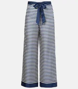 Max Mara Striped Silk Wide-leg Trousers