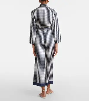 Max Mara Striped Silk Wide-leg Trousers