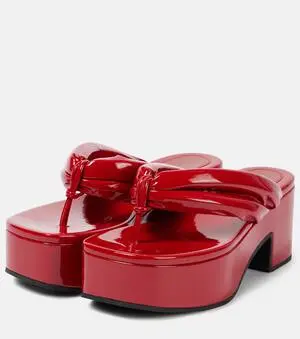 Dries Van Noten Patent Leather Thong Platform Sandals