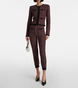 SELF-PORTRAIT Tweed High-rise Leggings