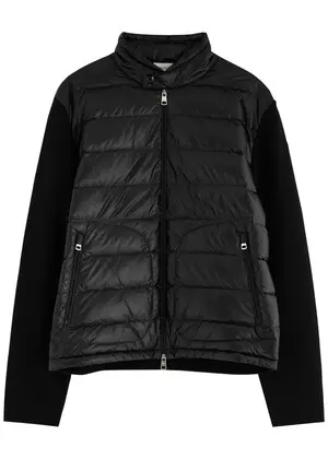 Moncler Quilted Nylon And Wool Jacket