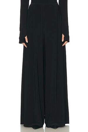 Norma Kamali Pleated Jersey Wide-leg Trousers - Black