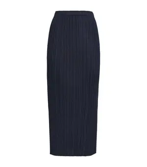 Issey Miyake Pleats Please Issey Miyake Midi Skirt Navy