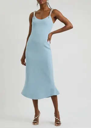 David Koma Crystal Embellished Midi Dress