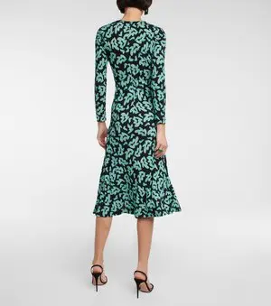 Diane Von Furstenberg Printed Ruched Midi Dress