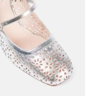 ROGER VIVIER Tres Vivier Metallic Leather Mary Jane Pumps