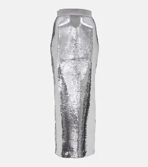 Alex Perry Denton Sequin-embellished Maxi Skirt - Silver