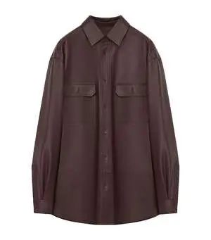 Loewe Leather Overshirt - Brown