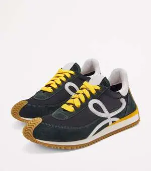 Loewe Flow Runner Calfskin Leather And Suede Sneakers