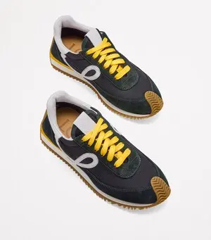 Loewe Flow Runner Calfskin Leather And Suede Sneakers