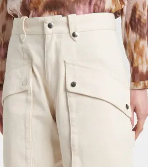 MARANT ETOILE Jannick Low-rise Cotton Cargo Pants - White