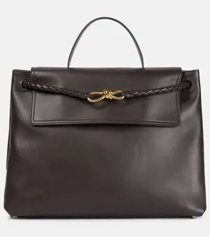 Bottega Veneta Ciao Ciao Knot Large Leather Tote Bag - Brown