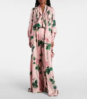 Dolce & Gabbana Floral Belted Silk Satin Maxi Dress - Multicoloured