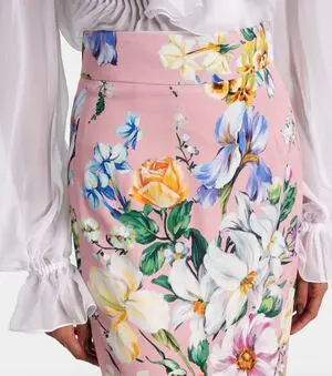 Dolce & Gabbana Floral Silk-blend Pencil Skirt - Multicoloured