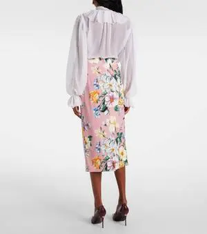 Dolce & Gabbana Floral Silk-blend Pencil Skirt - Multicoloured