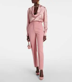 Dolce & Gabbana Draped Silk Satin Blouse
