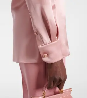 Dolce & Gabbana Draped Silk Satin Blouse