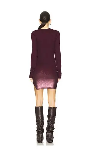 Attico Long Sleeve Mini Dress - Wine