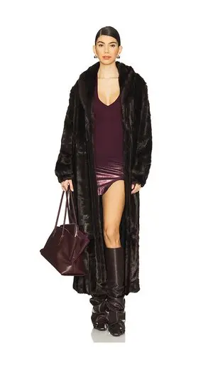 Attico Long Sleeve Mini Dress - Wine