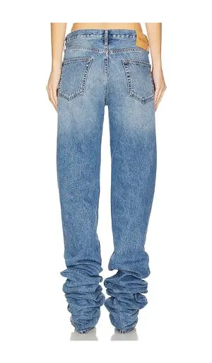Attico Long Jeans In Faded Denim