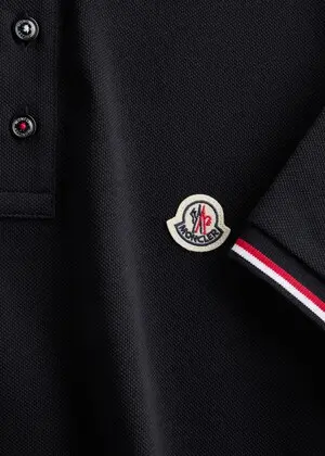 Moncler Logo-appliquéd Piqué Cotton Polo Shirt - Navy