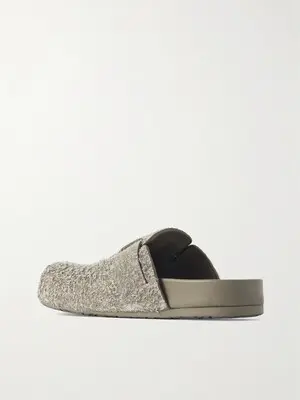 Loewe Ease Buckled Brushed-suede Clogs - Gray