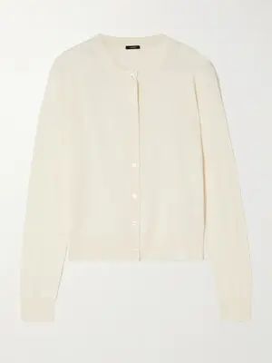 JOSEPH Cotton, Cashmere And Silk-blend Cardigan - Neutrals