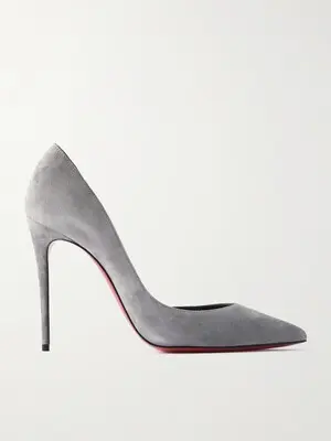 CHRISTIAN LOUBOUTIN Iriza 100 Suede Pumps - Gray