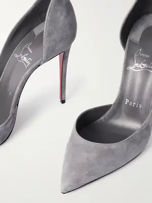 CHRISTIAN LOUBOUTIN Iriza 100 Suede Pumps - Gray
