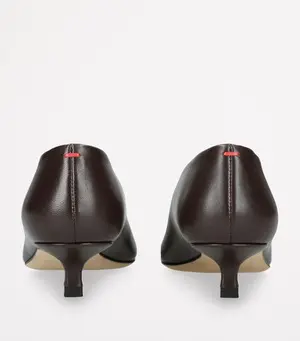 AeydĒ Clara Leather Kitten Heel Pumps